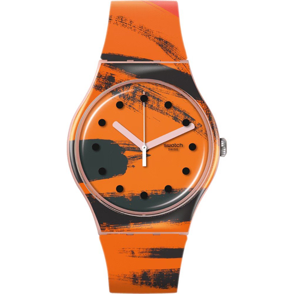 Swatch Originals Large (41mm) SUOZ362 Barns-Graham's Orange and Red on ...