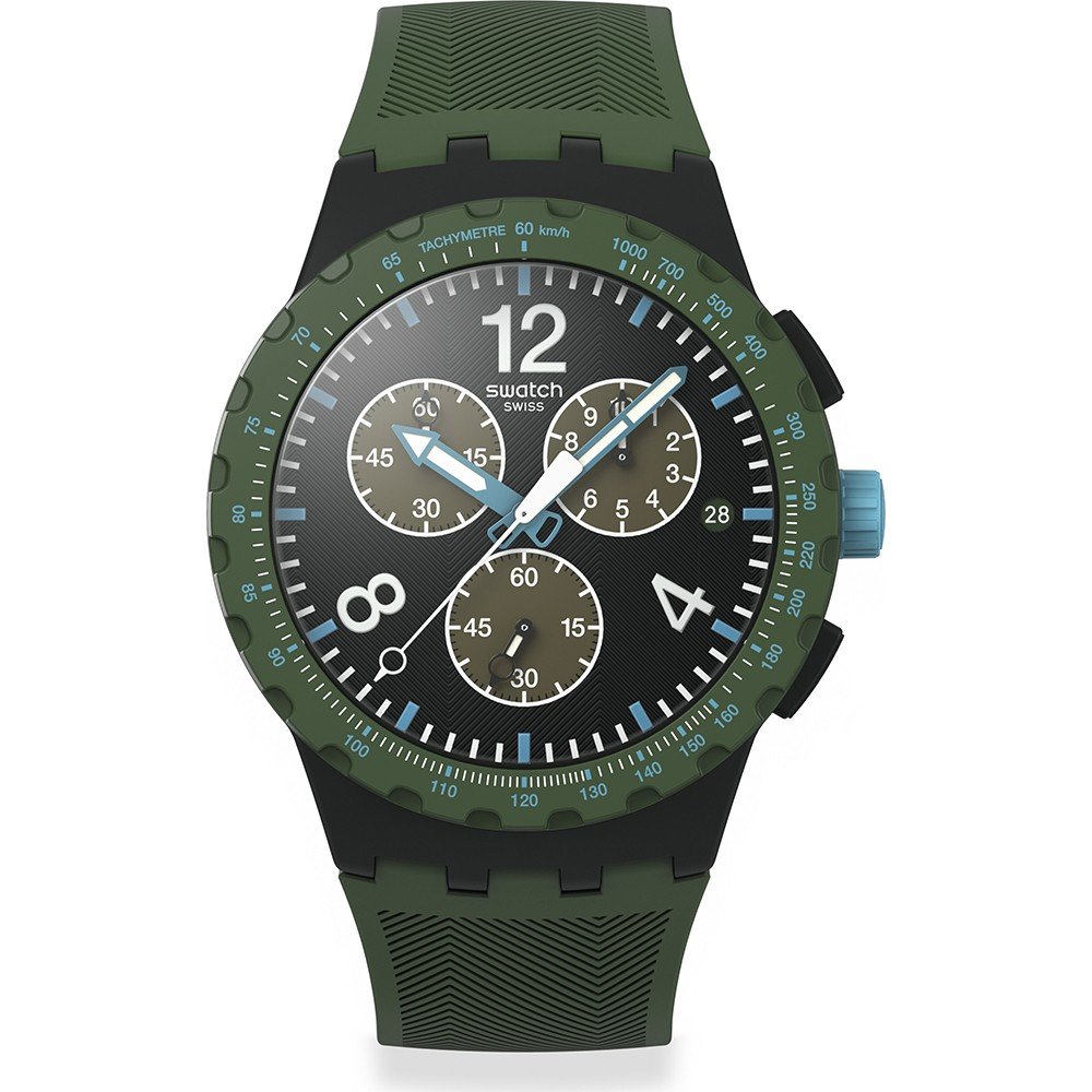 Swatch New Chrono Plastic SUSB421 Olive Rush Watch • EAN: 7610522894341 ...